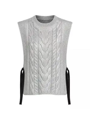 Liviana Conti Cable-knit Side-tie Vest
