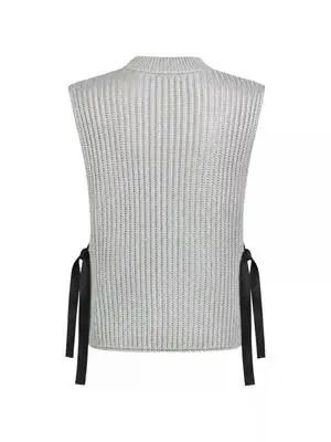 Liviana Conti Cable-knit Side-tie Vest