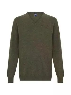 Fedeli V-neck Cashmere Sweater - Green