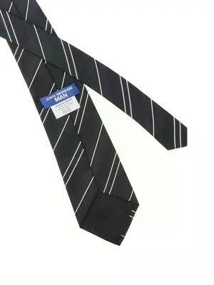 Junya Watanabe Diagonal-stripe Silk Tie - Black