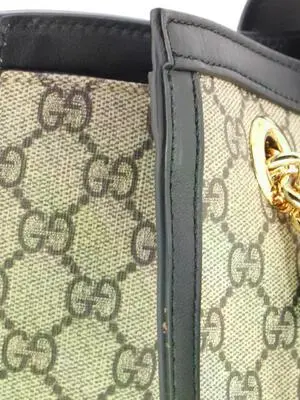 Gucci Padlock Chain Tote Gg Coated Canvas With Leather Small Shoulder Bag