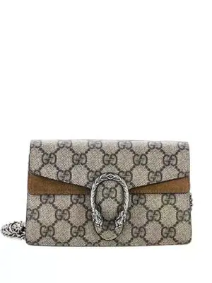 Gucci Dionysus Bag Gg Coated Canvas Super Mini Crossbody Bag - Brown
