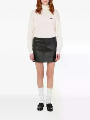 Moschino Logo-embroidered Roll-neck Wool Sweater