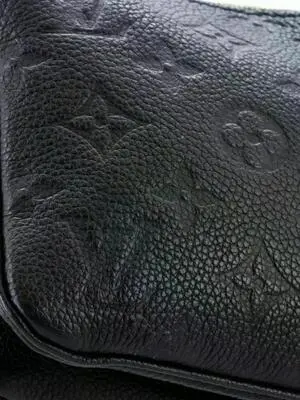 LOUIS VUITTON Double Zip Pochette Monogram Empreinte Leather Clutch Bag