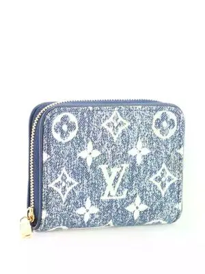 LOUIS VUITTON Zippy Coin Purse Monogram Jacquard Denim Small Wallets Blue