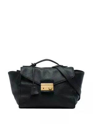 Prada 2013-2026 Vitello Daino Soundlock Satchel - Black