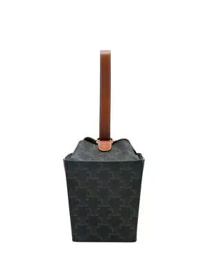 Celine 2021 Triomphe Coated Canvas Strap Box Bag Handbag - Brown