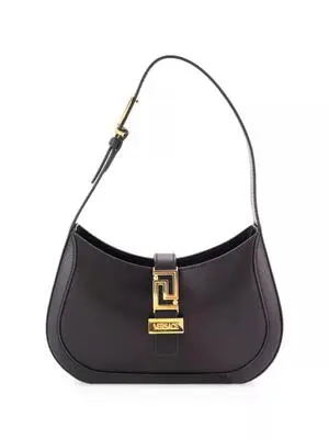 Versace Greca Goddess Hobo Bag Leather Small Shoulder Bag - Black