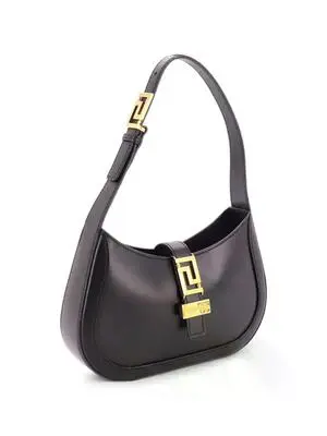 Versace Greca Goddess Hobo Bag Leather Small Shoulder Bag - Black