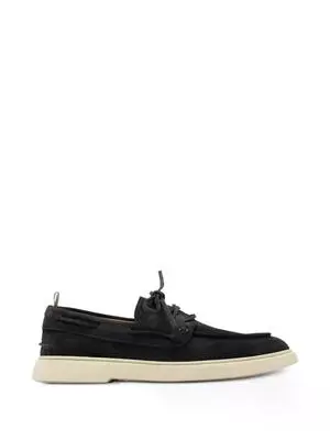 Officine Creative Bones 013 Suede Boat Shoes - Blue