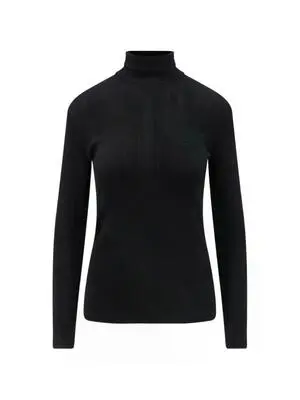 Max Mara Embroidered-logo Turtleneck Sweater