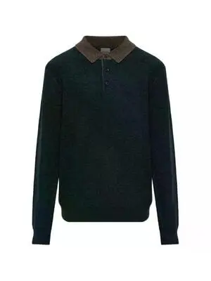 Paul Smith Polo-collar Long-sleeve Sweater - Green