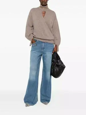 SIMONA CORSELLINI Safety-pin Wide-leg Jeans - Blue