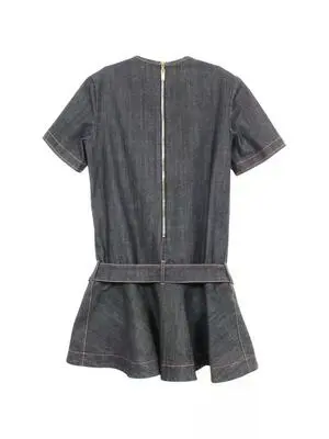LOUIS VUITTON 2000s V-stitch Denim Mini Dress