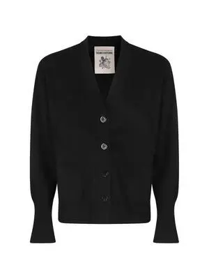 SEMICOUTURE Esther V-neck Patch-pocket Cardigan - Black