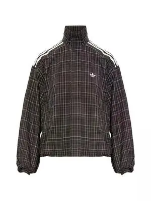 Adidas Check-pattern High-neck Track Jacket