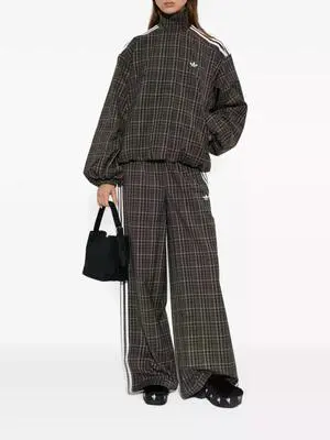 Adidas Check-pattern High-neck Track Jacket
