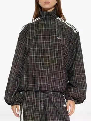 Adidas Check-pattern High-neck Track Jacket