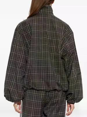 Adidas Check-pattern High-neck Track Jacket