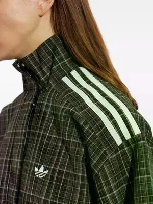 Adidas Check-pattern High-neck Track Jacket
