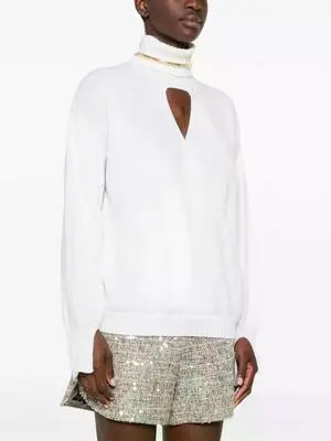 SIMONA CORSELLINI Cut-out Turtleneck Sweater - White