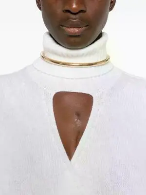 SIMONA CORSELLINI Cut-out Turtleneck Sweater - White