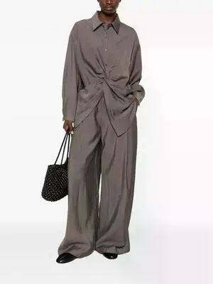 ELEH Knot-detail Long-sleeve Shirt - Grey