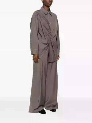 ELEH Knot-detail Long-sleeve Shirt - Grey