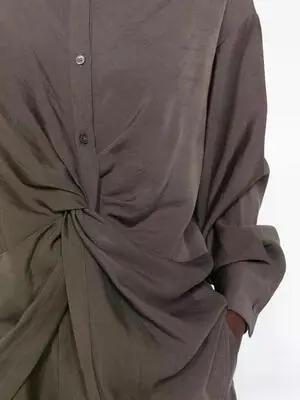 ELEH Knot-detail Long-sleeve Shirt - Grey