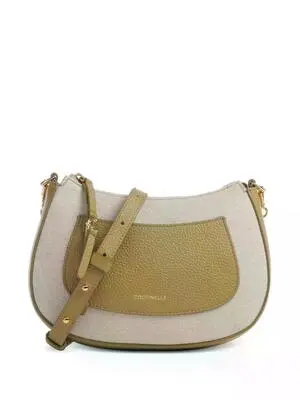 COCCINELLE Leather-trim Canvas Shoulder Bag