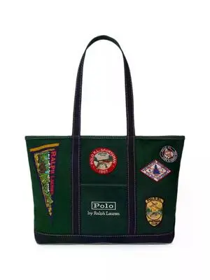 Polo Ralph Lauren Patch-embellished Canvas Tote Bag - Green