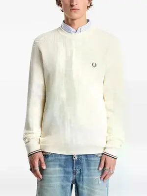Fred Perry Waffle-stitch Sweater - Neutrals