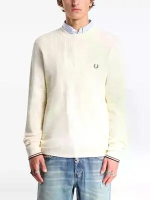 Fred Perry Waffle-stitch Sweater - Neutrals