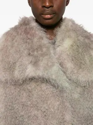 ELEH Fuzzy-texture Oversized-collar Jacket