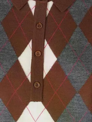 SEMICOUTURE Diana Argyle-knit Polo Shirt