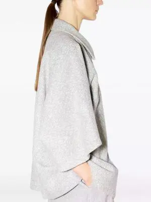 Liviana Conti Herringbone-pattern Wide-sleeve Coat