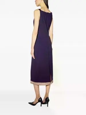 Liviana Conti Virna Contrast-trim Sleeveless Midi Dress - Purple
