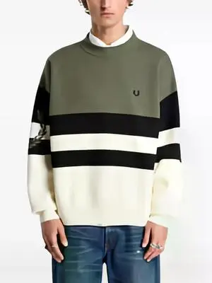 Fred Perry Striped Sweater - Green