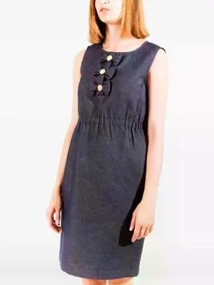 Moschino Bow-embellished Denim Mini Dress