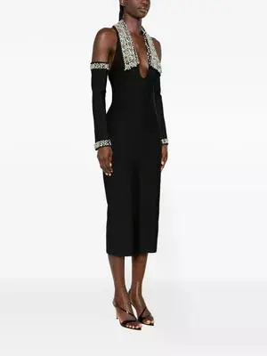 ALESSANDRO LEGORA Crystal-embellished Midi Dress