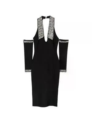 ALESSANDRO LEGORA Crystal-embellished Midi Dress - Black