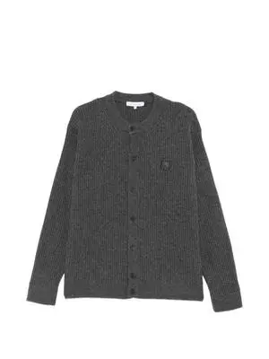 Maison Kitsuné Fox Head Ribbed-knit Cardigan - Grey