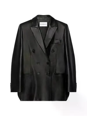 Givenchy Double-breasted Slashed Jacket In Leather