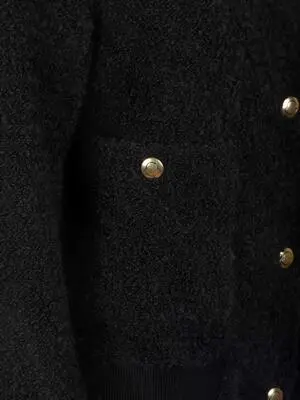 Moncler Bouclé-knit Button-up Cardigan - Black