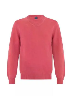 Fedeli V-neck Cashmere Sweater - Pink
