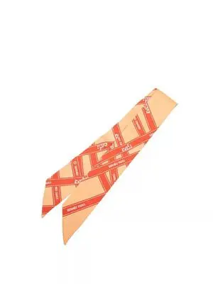Hermès 2000-2026 Bolduc Silk Twilly Scarf Scarves - Orange