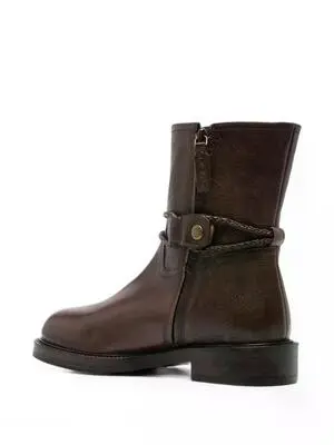 ZOLFO Braided-strap Leather Boots