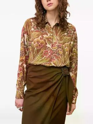 OTTOD'AME Floral-print Long-sleeve Shirt
