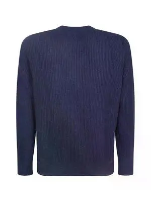 AMARANTO Ribbed-knit Raglan-sleeve Sweater