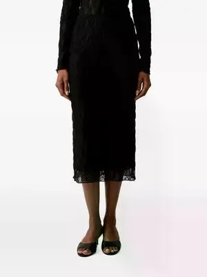 TWINSET Lace-overlay Midi Skirt - Black